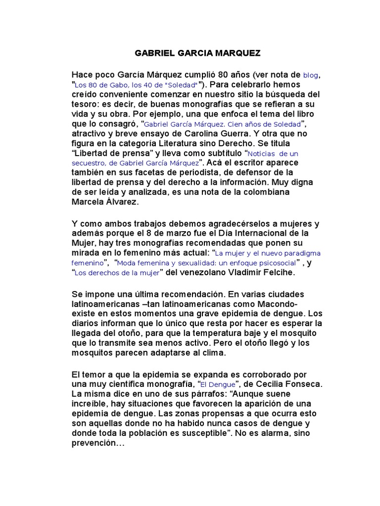 Gabriel Garcia Marquez | PDF | Gabriel García Márquez | Narración