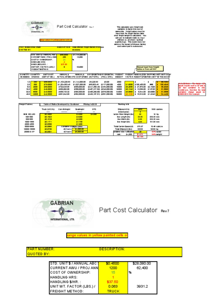 Freight Cost Analysis Template | PDF | Cargo | Outsourcing