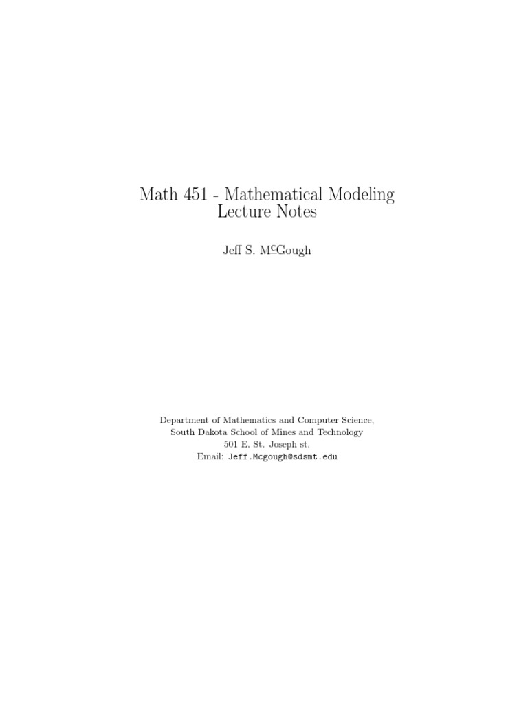 Introduction to Mathematical Modeling | PDF | Eigenvalues And ...