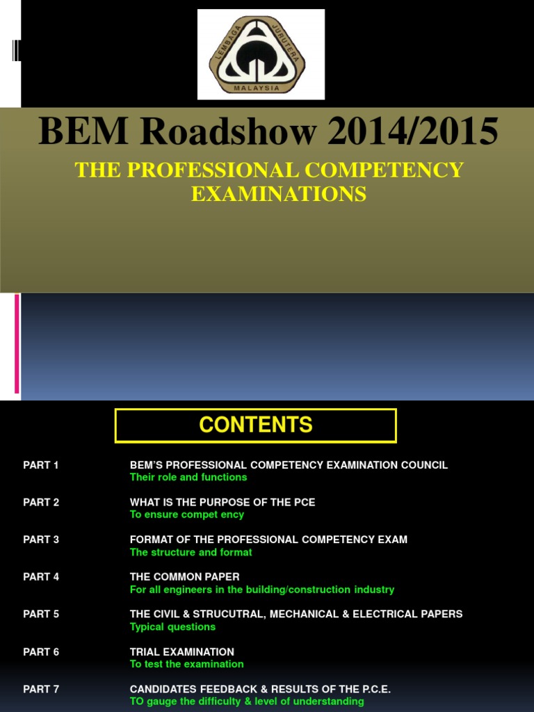 PAPER 4 - Professional Competency Examination | PDF | Engineer | Test ...