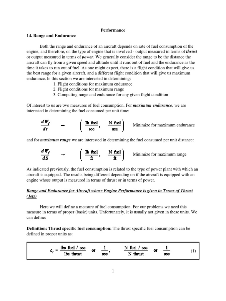 Range Endurance | PDF | Drag (Physics) | Flight