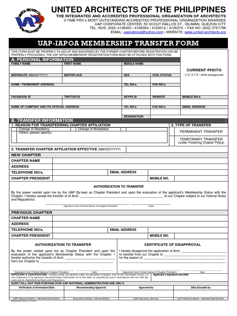 UAP Transfer Form | PDF | Government Information | Government
