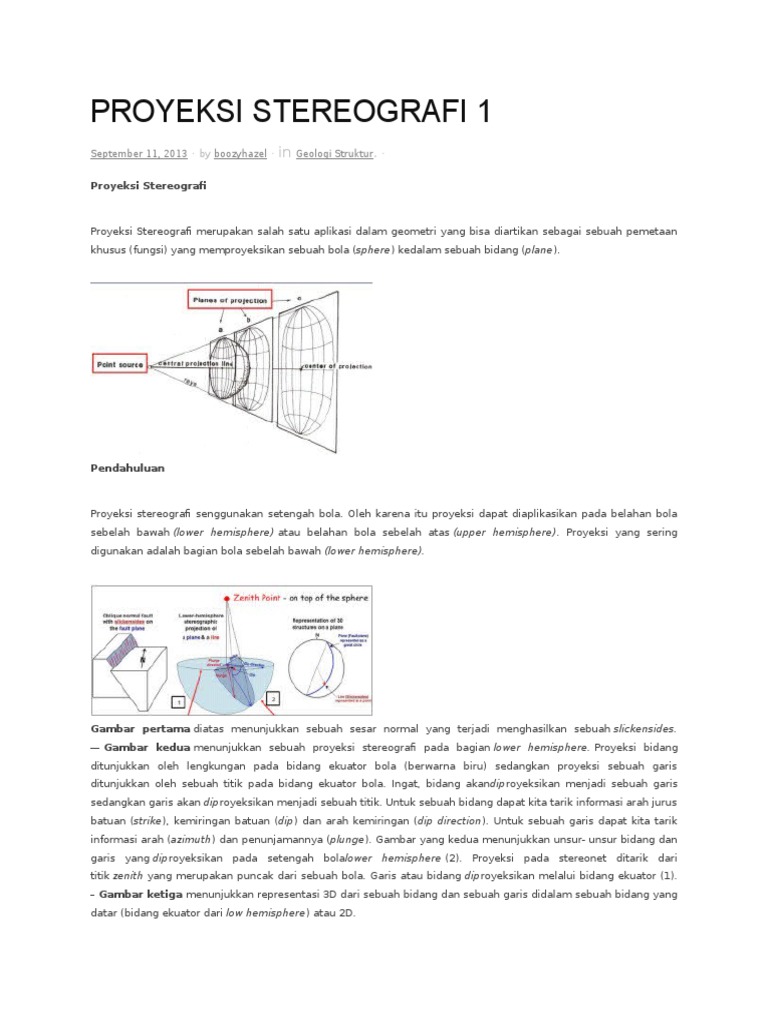Proyeksi Stereografi Geologi | PDF | Metode & Bahan Ajar