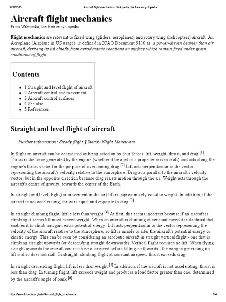 Aircraft Flight | PDF | Flight | Flight Dynamics (Fixed Wing Aircraft)