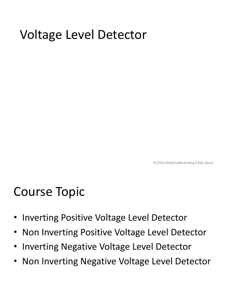 Voltage Level Detector | PDF