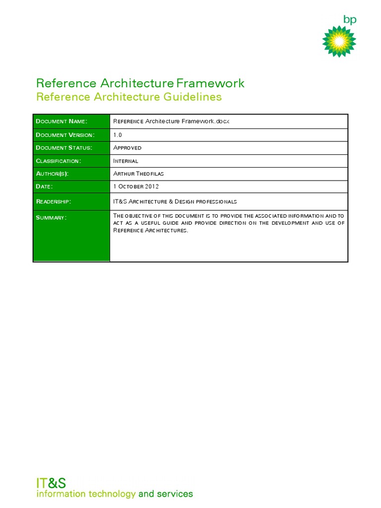 Reference Architecture Framework | PDF | Interoperability | Strategic ...