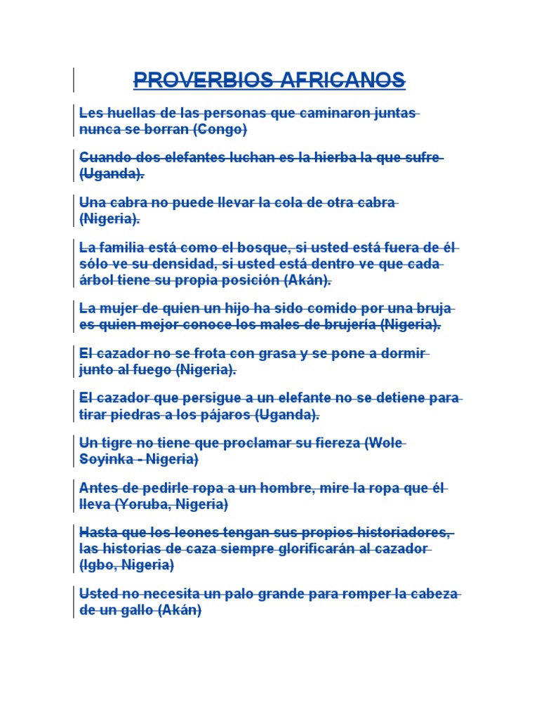 Proverbios Africanos | PDF