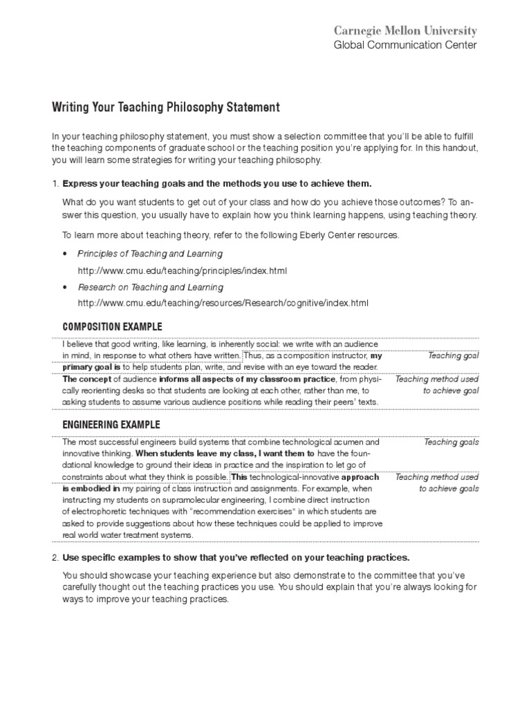 Teaching Philosophy Handout | PDF | Teaching Method | Pedagogy