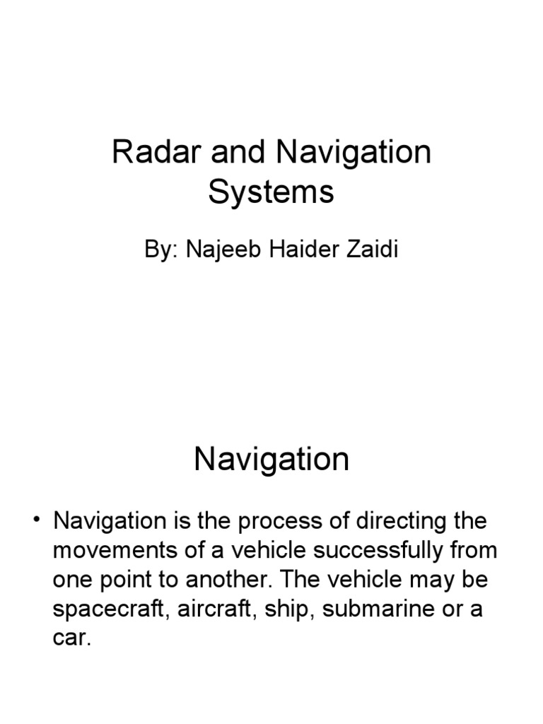 Radar and Navigation Systems Overview | PDF | Radar | Antenna (Radio)