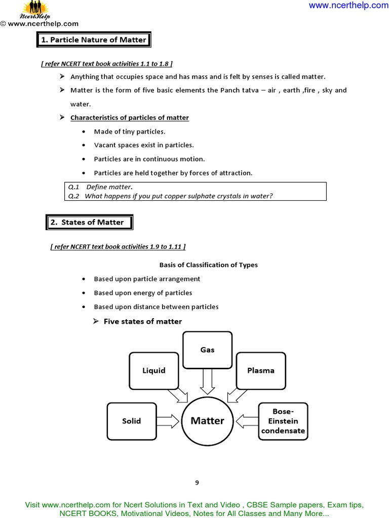 Ncert Notes Class 9 Science Chapter1 | Evaporation | Liquids