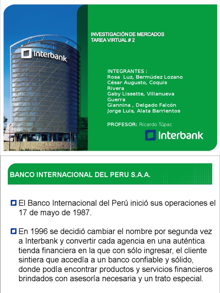 Historia y evolución de Interbank | PDF | Grupo de enfoque | Bancos