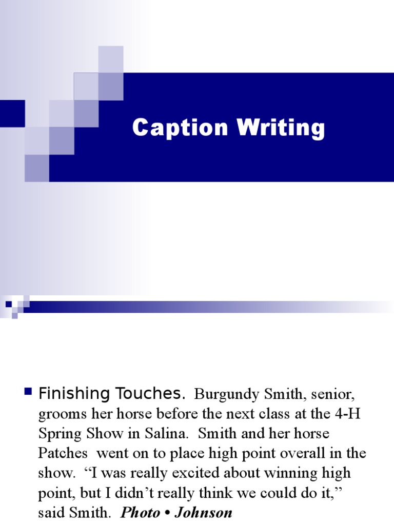 Effective Caption Writing Techniques | PDF