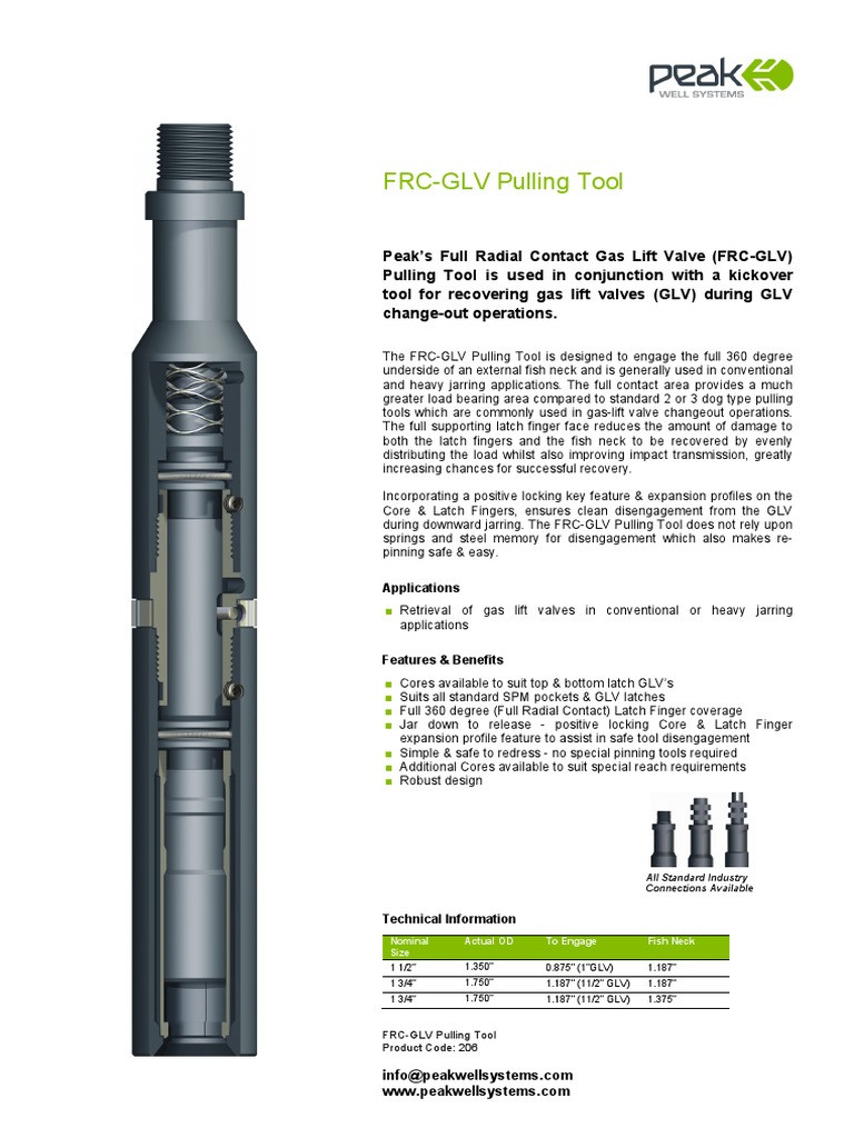 Gas Lift Valve FRC-GLV Pulling Tool | PDF | Computers | Technology ...