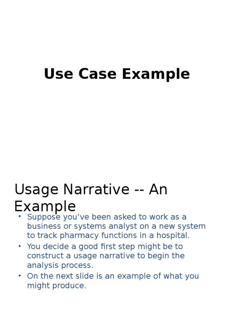 Use Case Example | PDF | Medical Prescription | Pharmacy