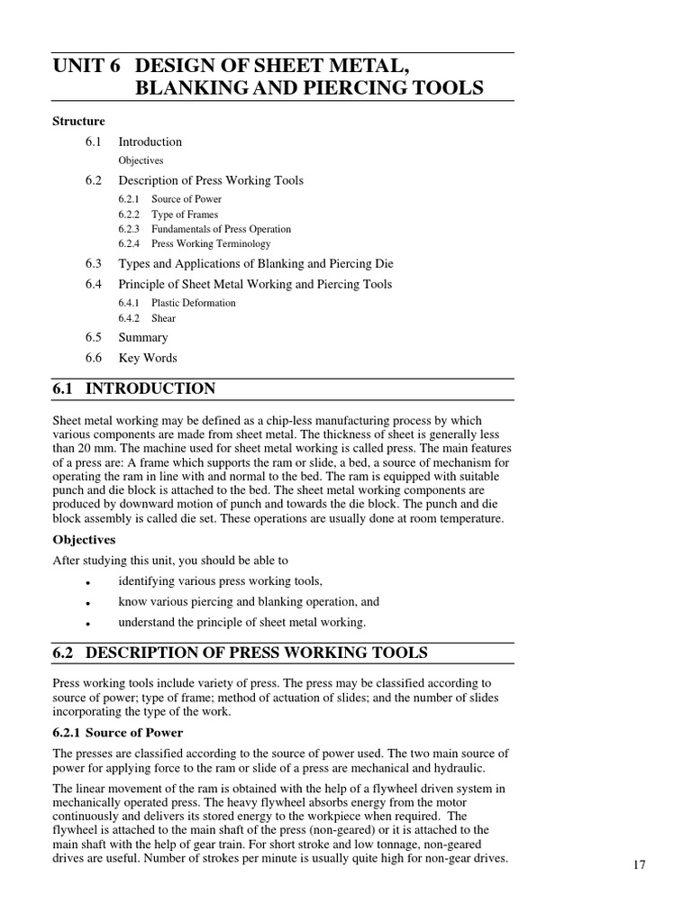 Blanking and Piercing Fundamentals | PDF | Sheet Metal | Mechanical Engineering