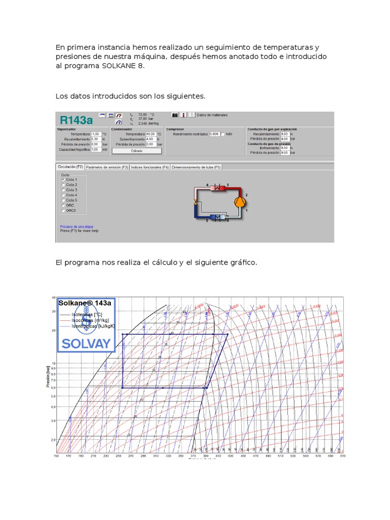 Análisis del Circuito de Refrigeración con Solkane | PDF
