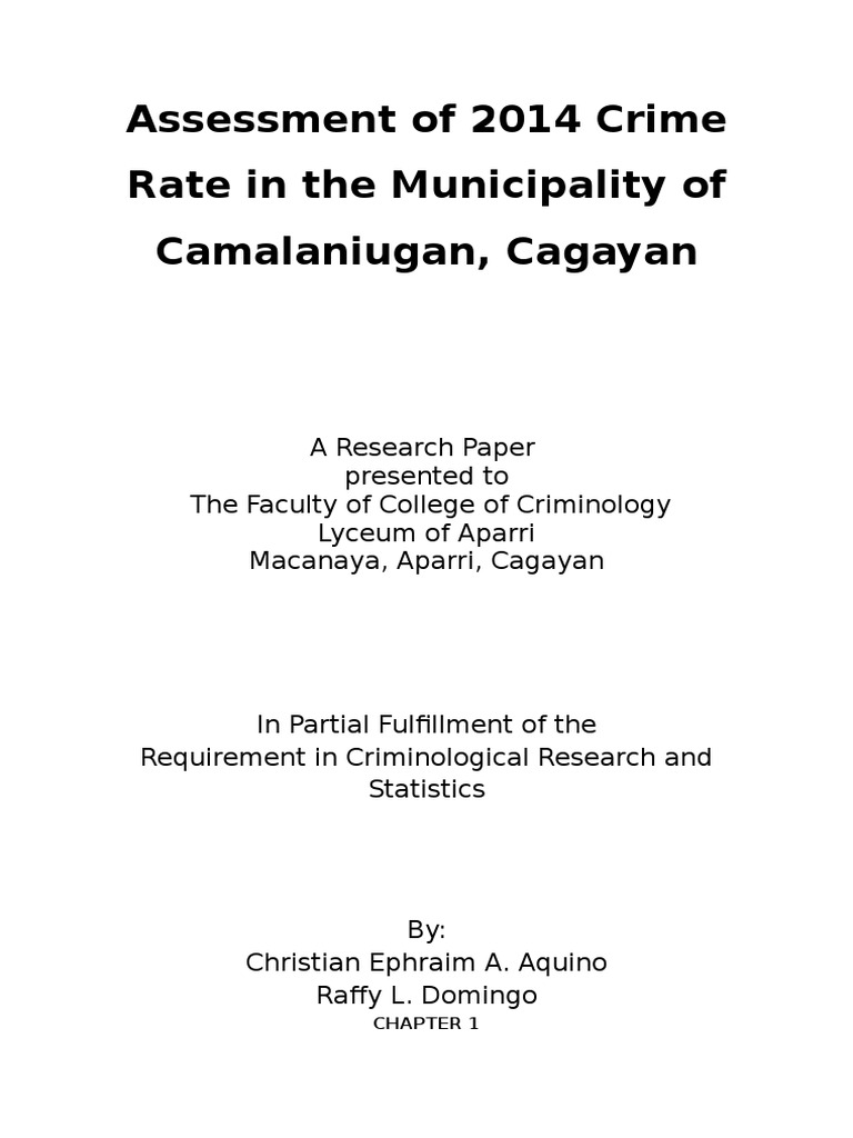 Research paper | Crimes | Crime & Justice | Free 30-day Trial | Scribd