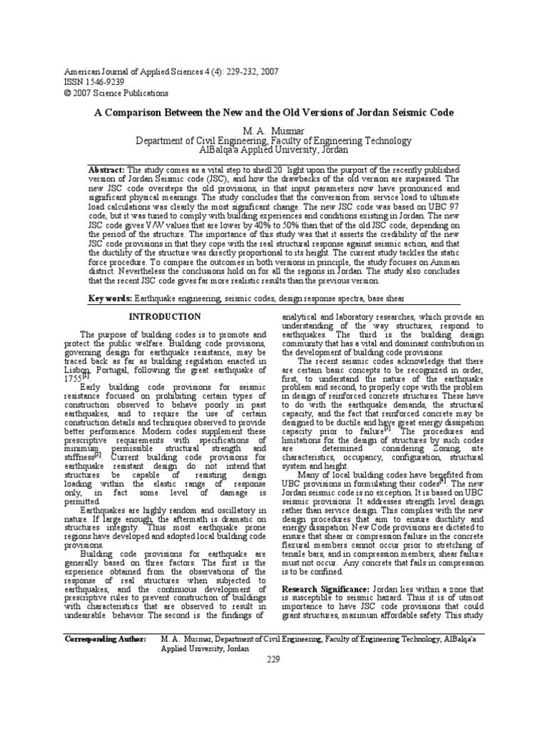 Jordan Seismic Code | PDF | Reinforced Concrete | Seismology