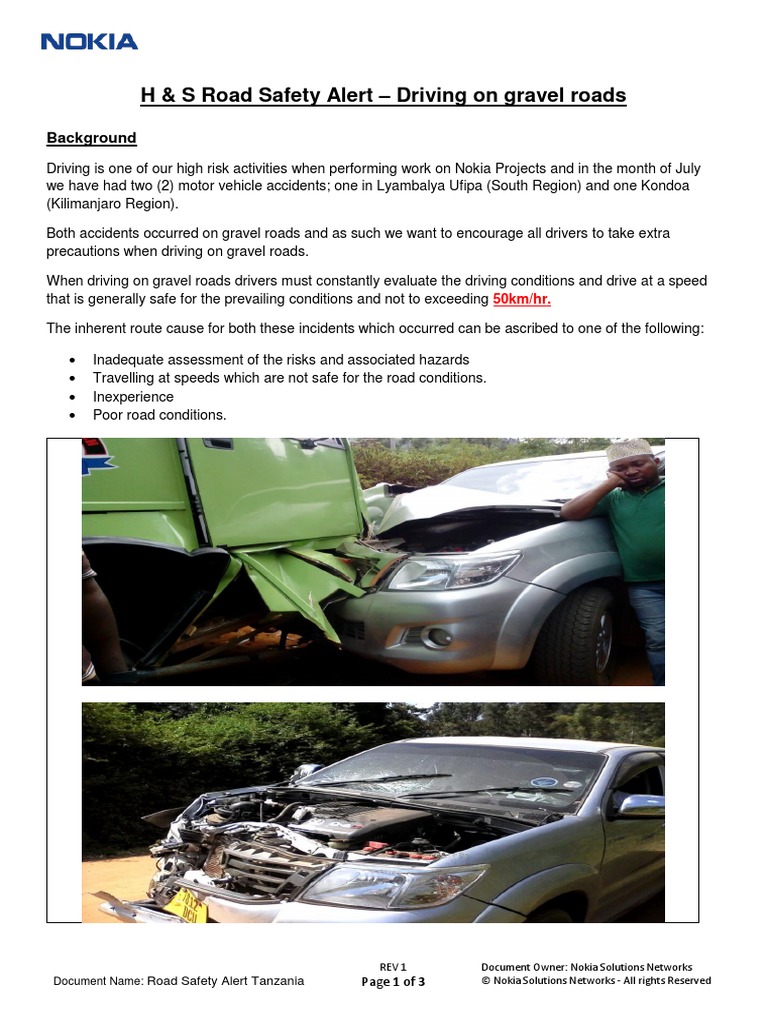 Road Safety Alert - TZ | PDF | Driving | Road Traffic Safety