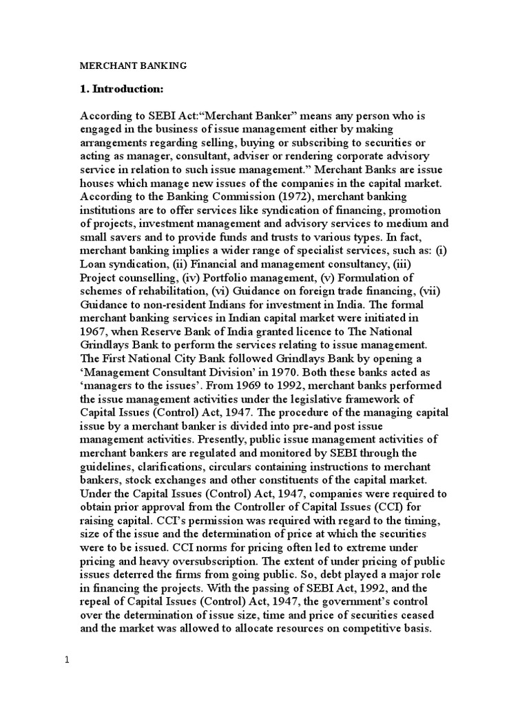 Merchant Banking Final Notes | Download Free PDF | Securities (Finance ...