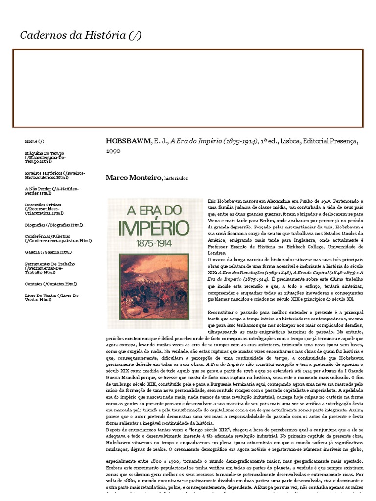 8 - A Era Do Império (1875-1914) Resenha | PDF | Imperialismo | Economia