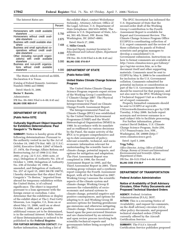 Notice: Advisory Circulars Availability, Etc.: Aircraft Certification ...