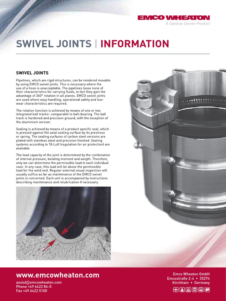 Swivel Joints General Info DE Lo Res PDF | PDF | Science & Mathematics