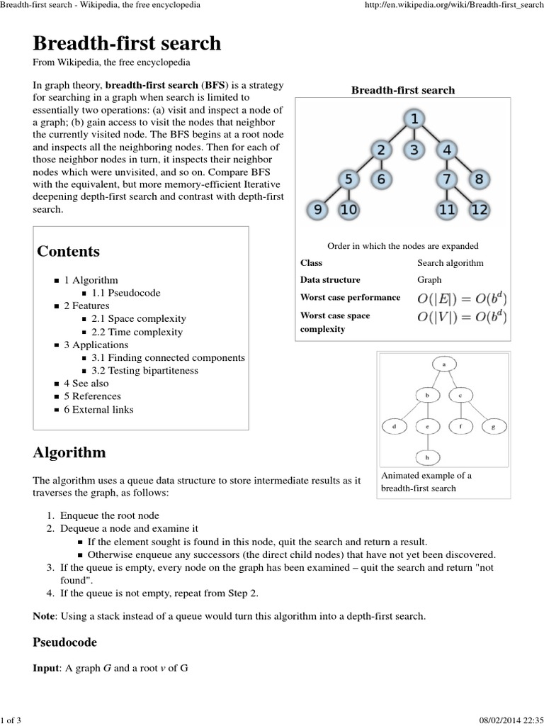 Breadth-First Search - Wikipedia, The Free Encyclopedia | PDF ...