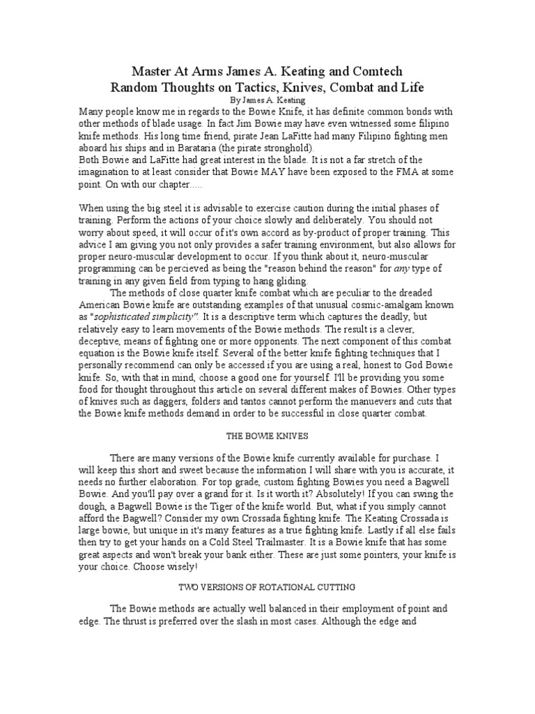 Master at Arms James A. Keating and Comtech Random Thoughts On Tactics ...