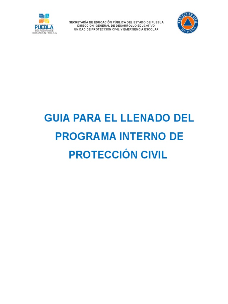Guía Para El Llenado Del Programa Interno de Protección Civil | Simulación | Primeros auxilios ...
