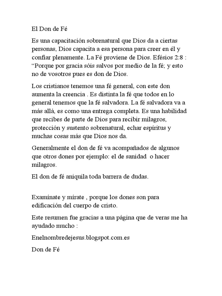 El Don de Fé | PDF