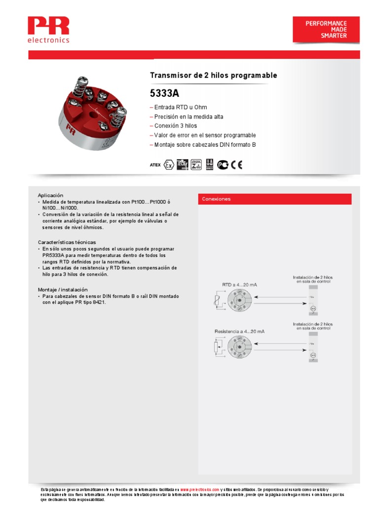 RTD PR Electronics | PDF | Sensor | Electricidad