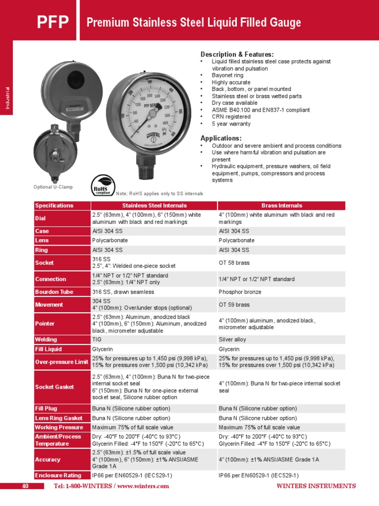 PFP | PDF | Stainless Steel | Pressure