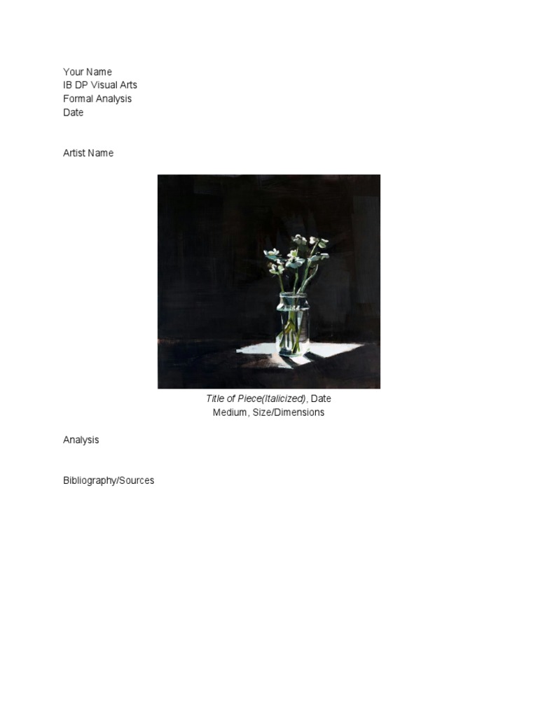 IB DP Visual Arts Formal Analysis Guide | PDF | Foreign Language Studies