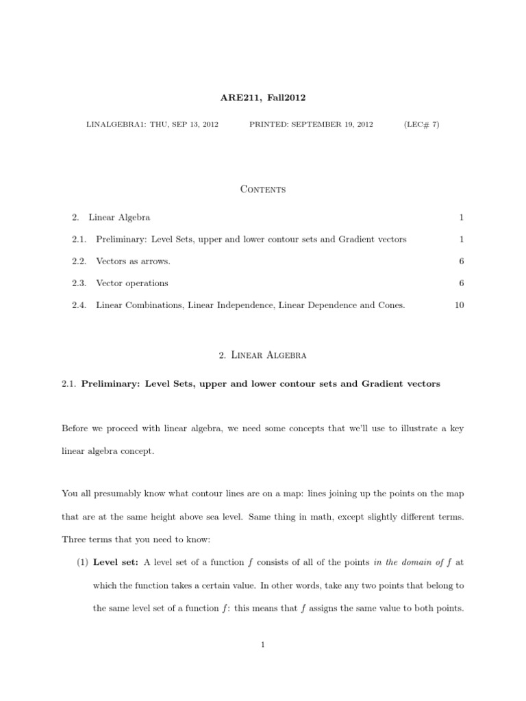 Upper & Lower Contour Sets | PDF | Vector Space | Contour Line