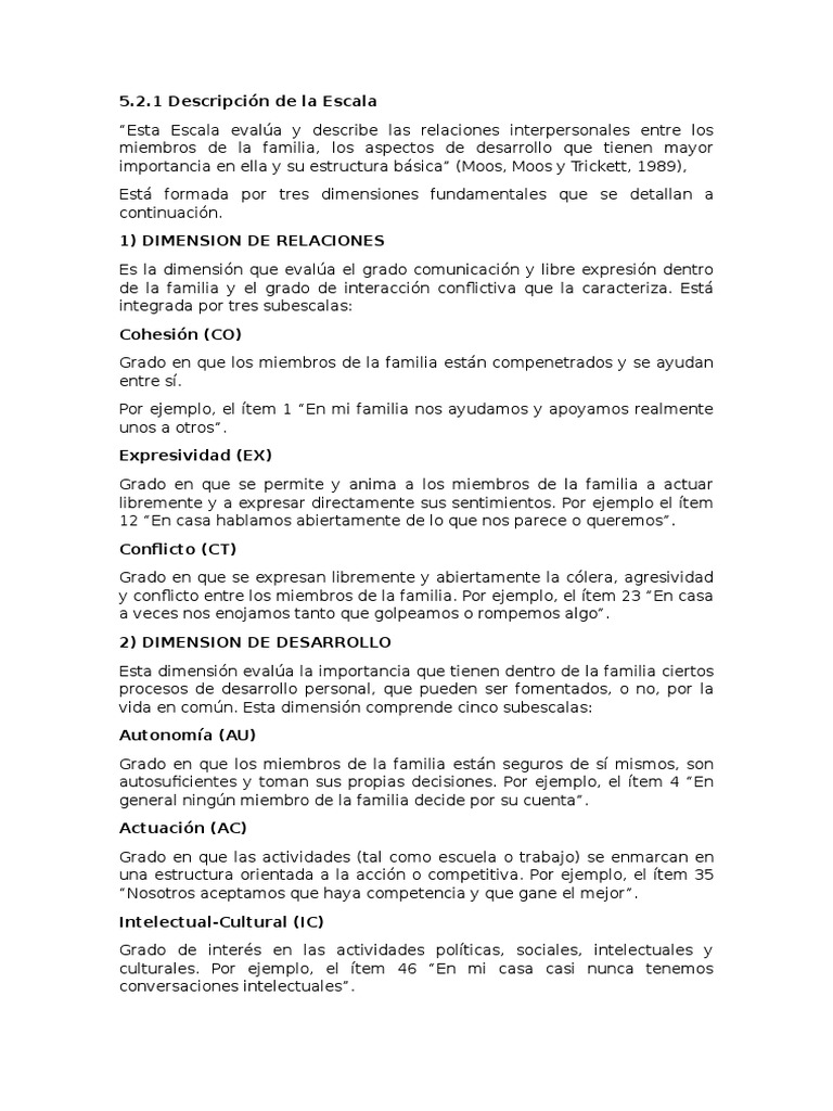 Descripción de La Escala FES | PDF | Conceptos psicologicos | Ciencias del comportamiento