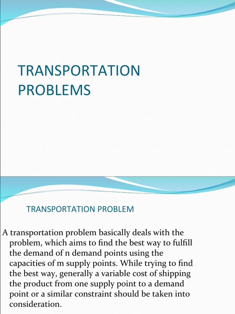 Transportation Problem | Linear Programming | Analysis