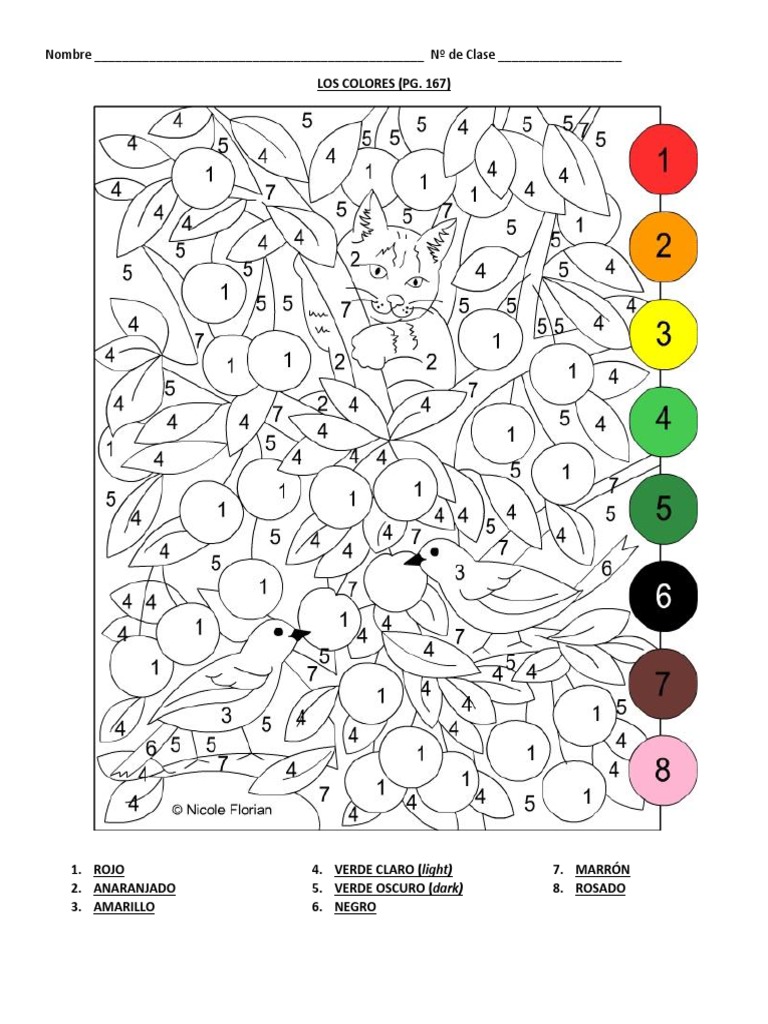 Colores para Libro Color por Números | PDF | Cocina, comidas y vino