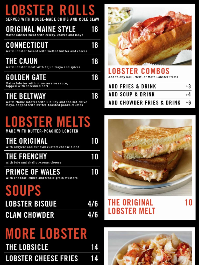 Lobster Me SF Menu | PDF | American Cuisine | Fast Food