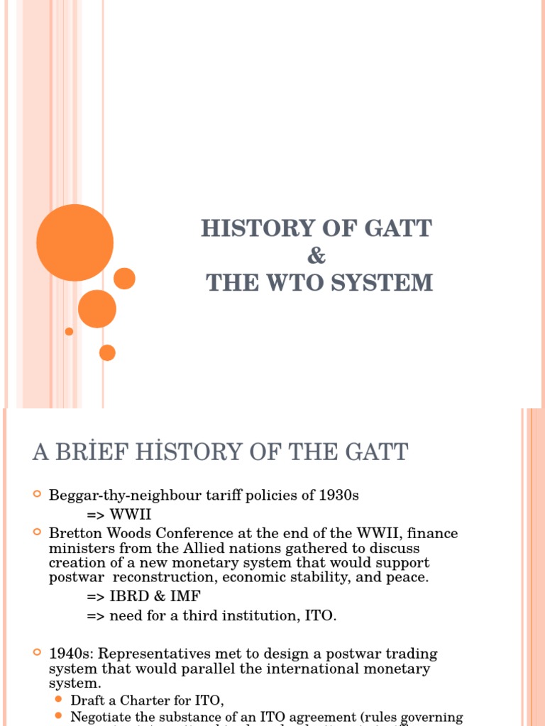 History of Gatt | General Agreement On Tariffs And Trade | Uruguay Round