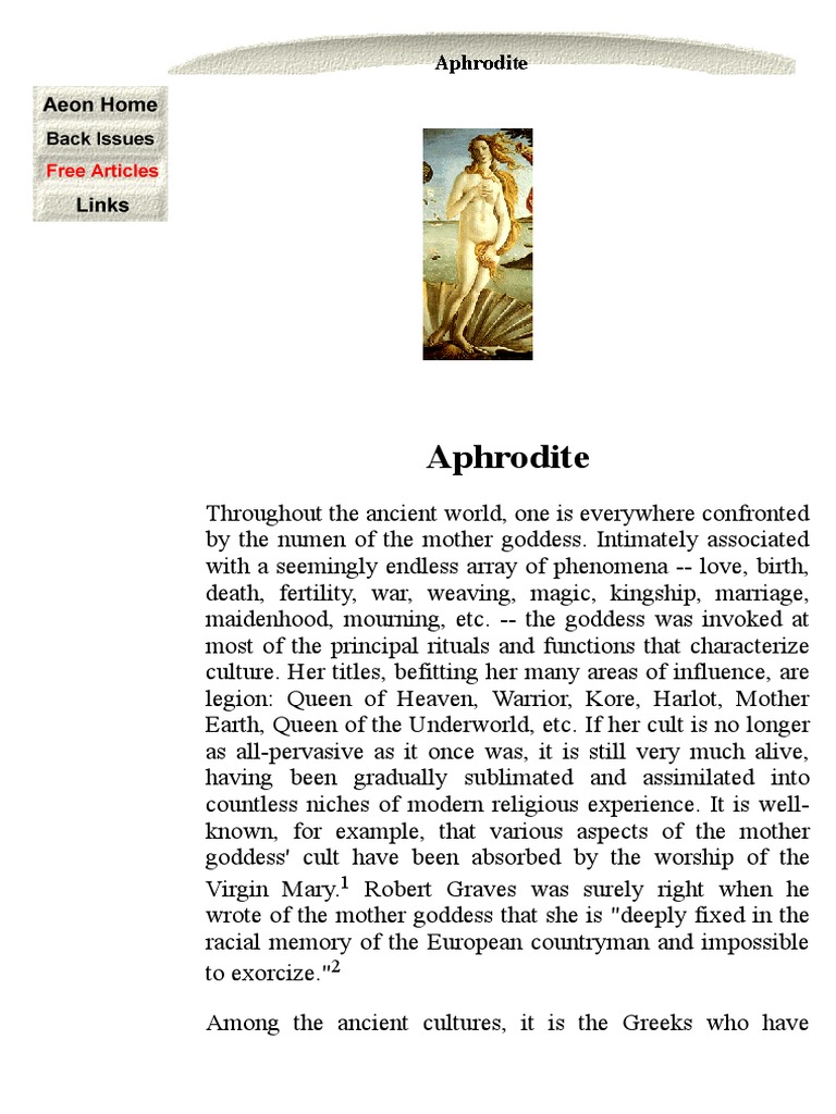 Aphrodite | PDF | Aphrodite | Greek Mythology