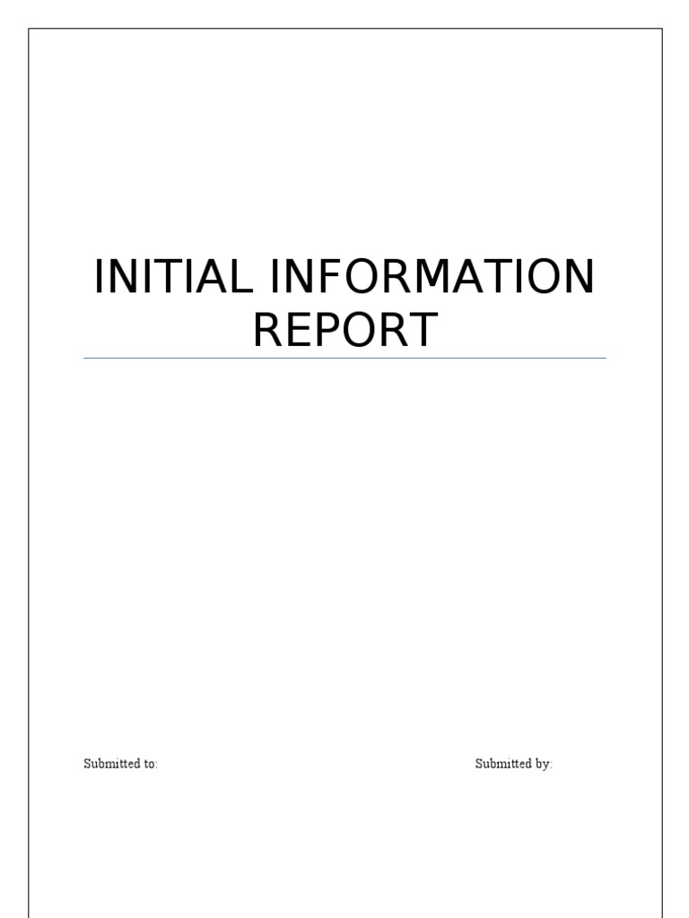 Initial Information Report | PDF | Banks | Business