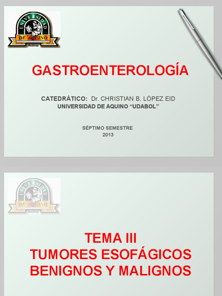 Tumores benignos y malignos del esófago: aspectos clínicos ...