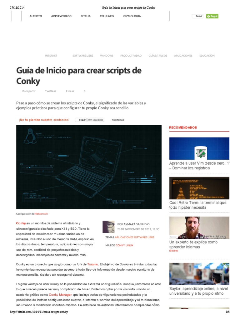 Guía de Inicio para Crear Scripts de Conky | PDF | Archivo de computadora | Ventana (informática)