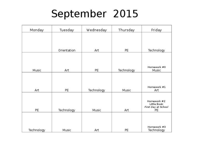 September Calendar-K | PDF | Social Science