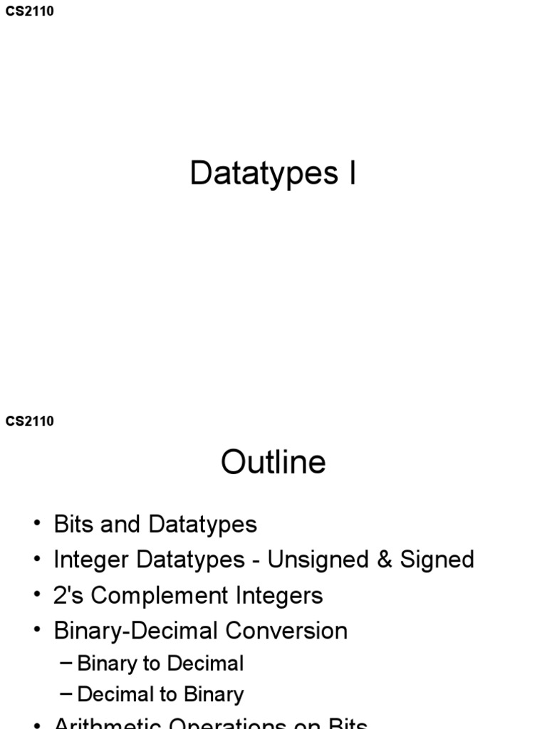 L02 Datatypes1 | Download Free PDF | Data Type | Arithmetic