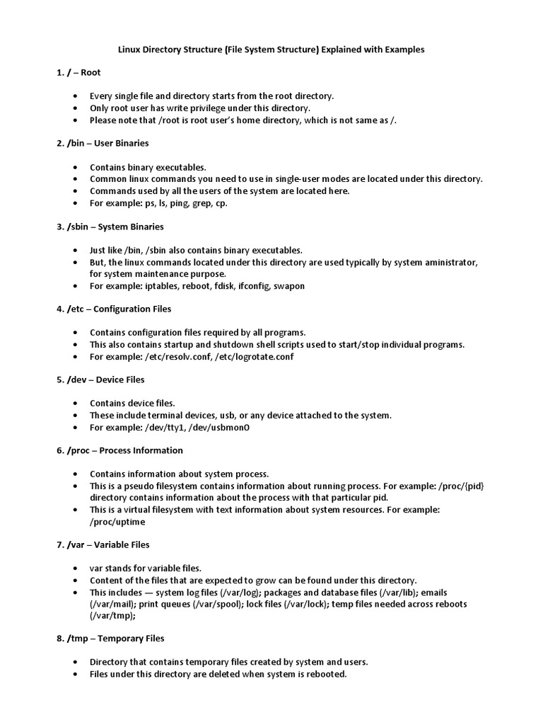 Linux Directory Structure | PDF | File System | Computer File