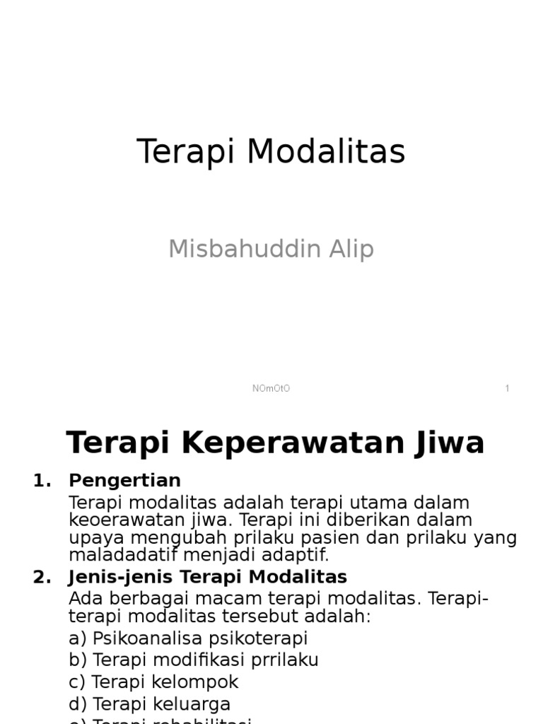 Terapi Modalitas | PDF | Pengembangan Diri