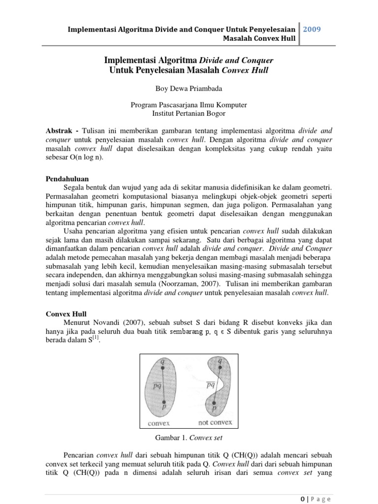 Implementasi Algoritma Divide and Conquer Untuk Penyelesaian Masalah Convex Hull | PDF