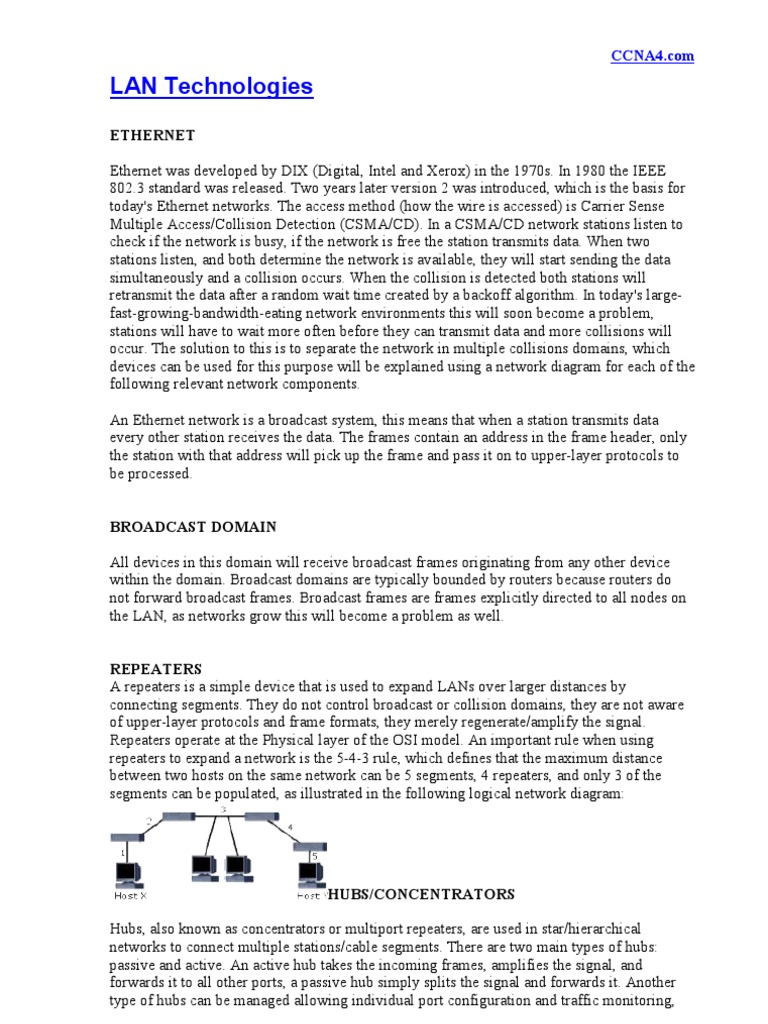LAN Technologies | PDF | Computer Network | Network Switch